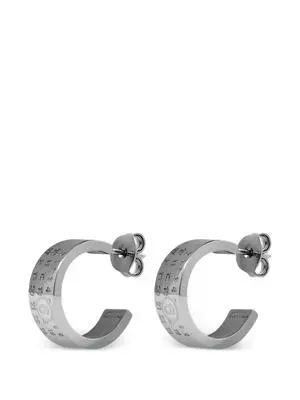 MAISON MARGIELA Engraved Open-band Hoop Earrings - Silver