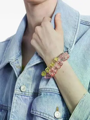 Marni Cube-bead Crystal Embellished Bracelet - Pink
