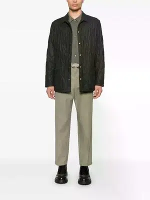 Canali Fine Knit Cashmere Shirt Sweater - Grey
