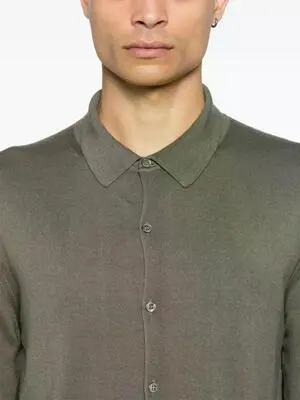 Canali Fine Knit Cashmere Shirt Sweater - Grey