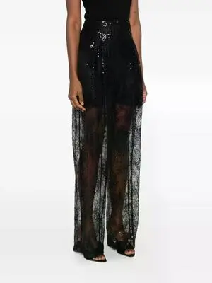 Alberta Ferretti Sequin Embellished Lace Trousers