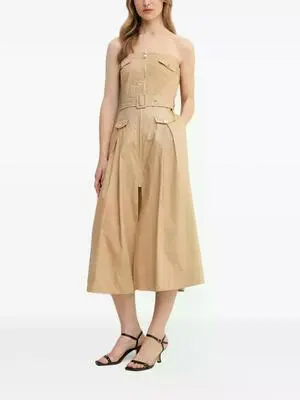 GAUDI Zip Belted Midi Dress - Neutrals