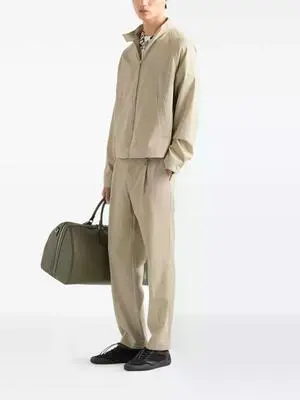 Prada Cotton Zip-up Jacket With Band Collar