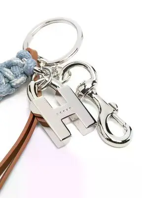 Hogan Braided Leather Keyring - Blue