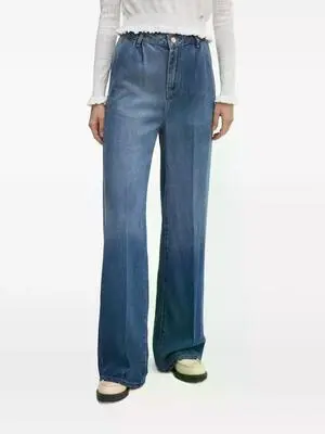 GAUDI Pleated Wide-leg Jeans - Blue