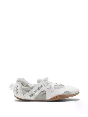 Acne Studios Cut-out Panelled Leather Sneakers - White