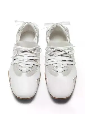 Acne Studios Cut-out Panelled Leather Sneakers