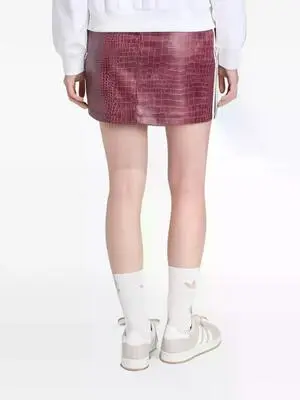 Adidas Crocodile Effect Mini Skirt With Side Stripe Detail