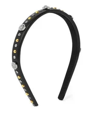 Versace Medusa Head Embellished Headband - Black
