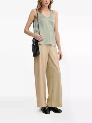 MOS MOSH Wide Leg Trousers With Patch Pockets - Neutrals