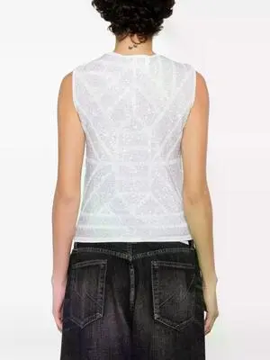 CIRCUS HOTEL Embellished Sleeveless Round Neck Top