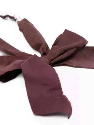 FORTE_FORTE Pearl Embellished Bow Necklace - Silver