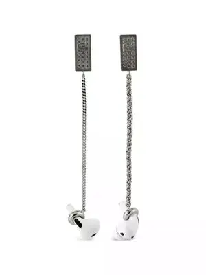 MAISON MARGIELA Tone Chain Link Drop Earrings - Silver