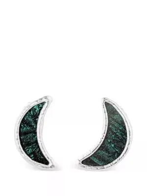 POISONED HEARTS Tone Moon Clip-on Earrings - Silver