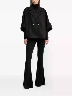 GAUDI Double Breasted Cape With Peak Lapels - Black