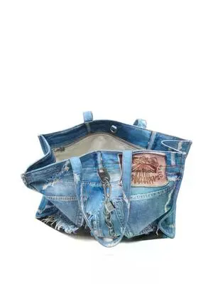 Acne Studios Distressed Padlock Tote Bag - Blue