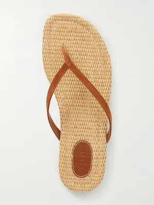 Staud Freja Suede Flip Flops