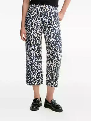 GAUDI Animal Print Cropped Jeans