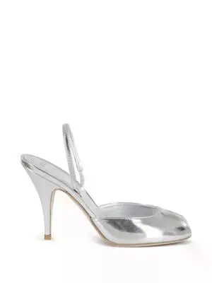 3JUIN Metallic Slingback Pumps - Silver