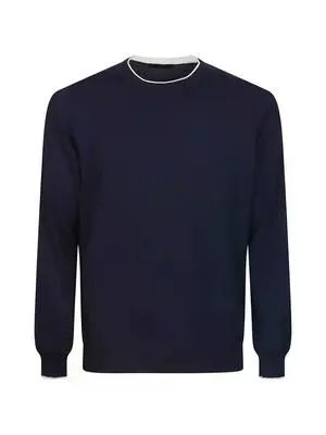 FAY Crew Neck Long Sleeve Sweater - Blue