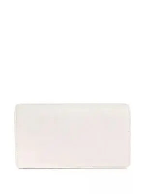 Emporio Armani Leather Clutch Bag With Chain Detail - Neutrals