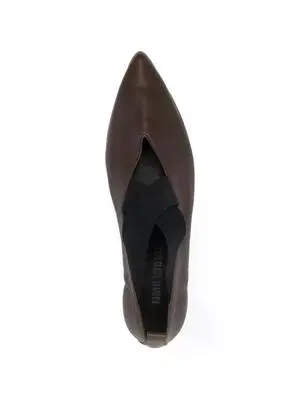 UMA WANG Criss-cross Leather Pumps - Brown