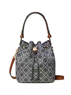 Tory Burch Monogram Bucket Bag - Blue