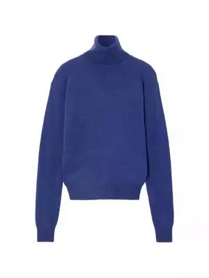 Saint Laurent Ribbed Turtleneck Sweater - Blue