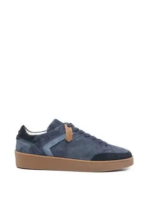 Canali Suede Panelled Round Toe Lace-up Sneakers