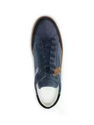 Canali Suede Panelled Round Toe Lace-up Sneakers