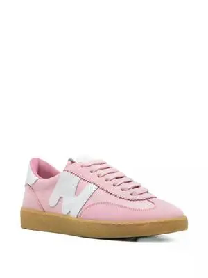 MSGM Calf Leather Logo Sneakers - Pink