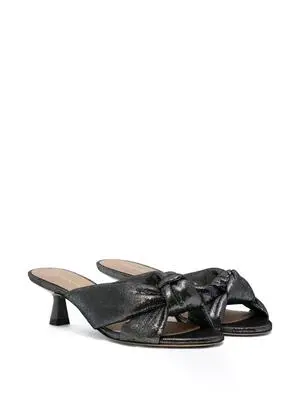 STUART WEITZMAN Knotted Slide Sandals With Sculptural Heel - Grey