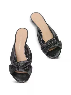 STUART WEITZMAN Knotted Slide Sandals With Sculptural Heel - Grey