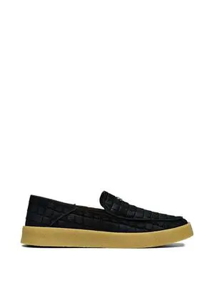 HIDE&JACK Crocodile-effect Slip-on Sneakers - Black