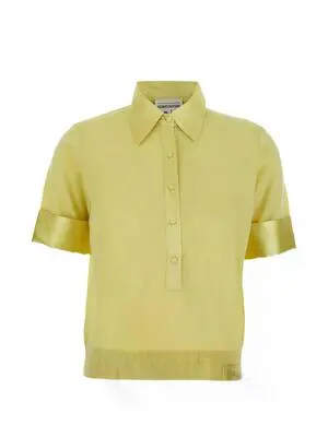 SEMICOUTURE Buttoned Collar Polo Shirt - Yellow