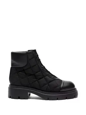STUART WEITZMAN Quilted Lace-up Boots - Black