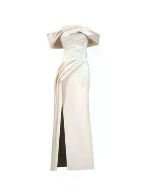 GABY CHARBACHY Off-the-shoulder Gown - Neutrals