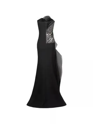 GABY CHARBACHY Sequin-embellished Strapless Gown