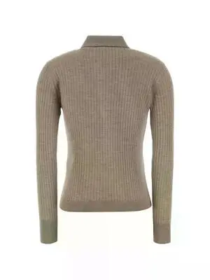 Max Mara Ribbed Long Sleeve Polo Shirt