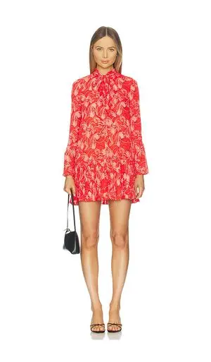Cinq À Sept Botanical Floral Alinda Dress - Red