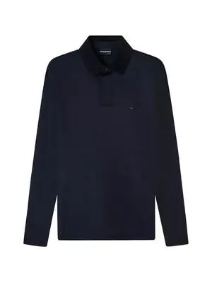 Emporio Armani Long-sleeve Polo Shirt - Blue