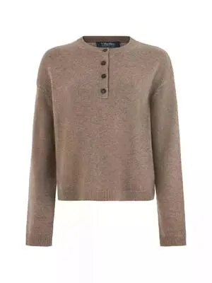 Max Mara Button-placket Knitted Sweater - Neutrals