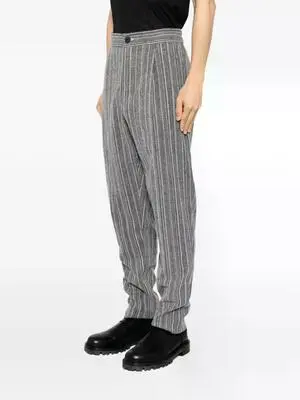 TESSITURA BODY COUTURE Stripe-pattern Tapered Trousers - Grey