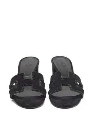 Hermès Oasis Embellished Block-heel Sandals