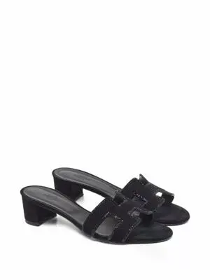 Hermès Oasis Embellished Block-heel Sandals