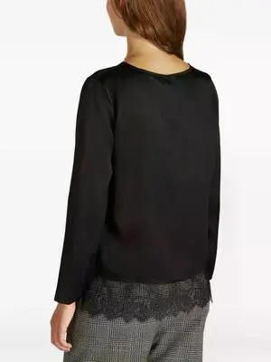 SLOWEAR Lace-trim Satin Blouse