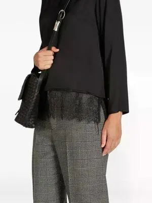 SLOWEAR Lace-trim Satin Blouse