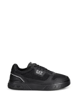EA7 Logo-print Mesh Sneakers - Black