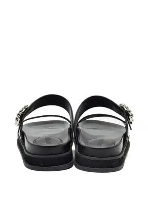 JIMMY CHOO Marga Leather Flat Sandals