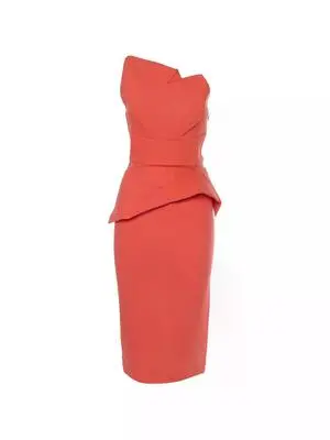 Roland Mouret One-shoulder Draped Midi Dress